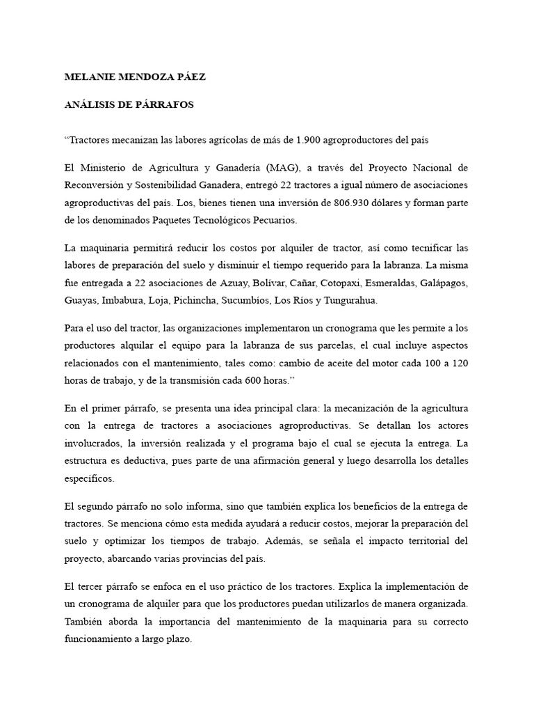 Análisis de párrafos | PDF