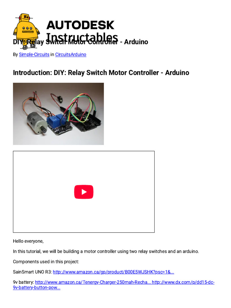 DIY_ Relay Switch Motor Controller - Arduino _ 4 Steps (with Pictures) - Instructables | PDF ...