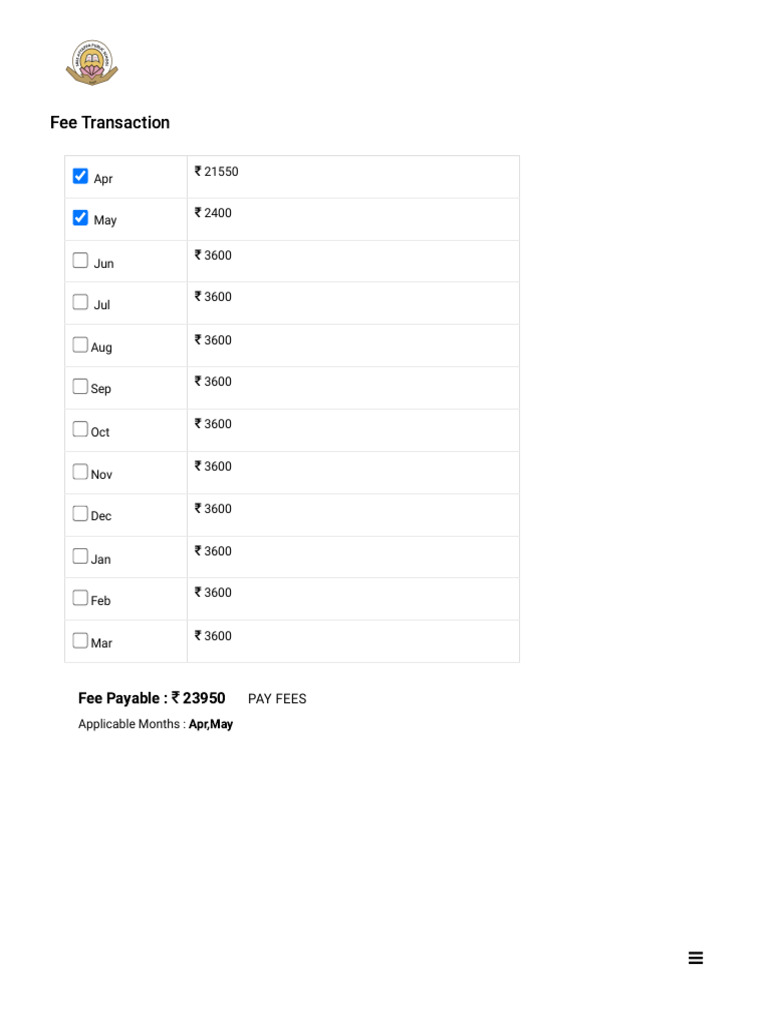 Fee Transaction | PDF