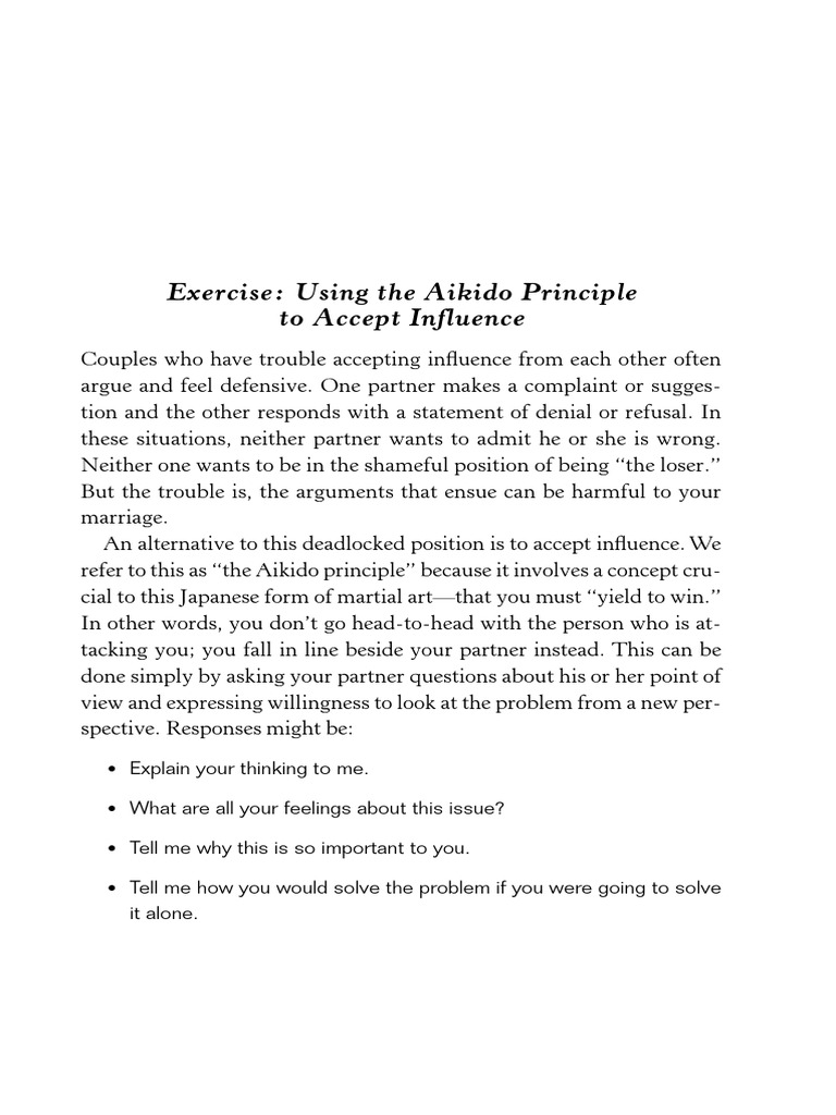 Aikido Principle for Couples' Conflict Resolution | PDF