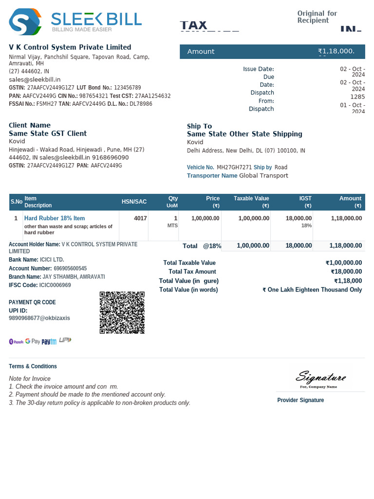 Invoice Format Intra State Sale | PDF | Invoice | Economy Of India