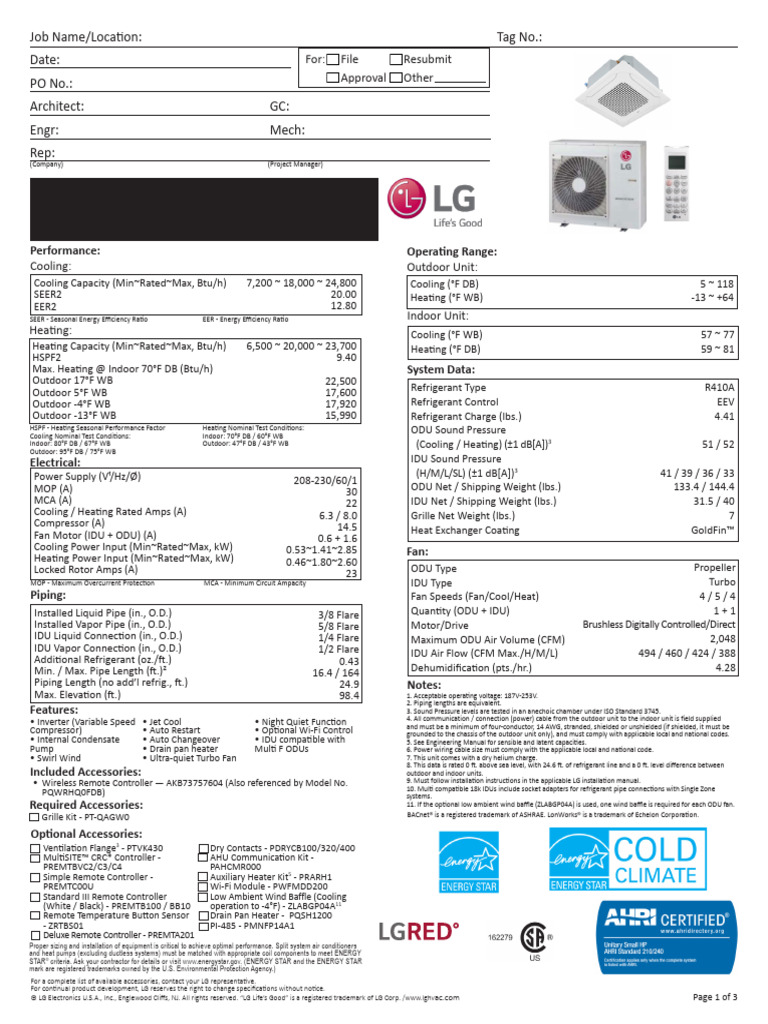 SB SZ LGRED 2x2 CeilingCassette LC188HHV4 | PDF | Electrical ...