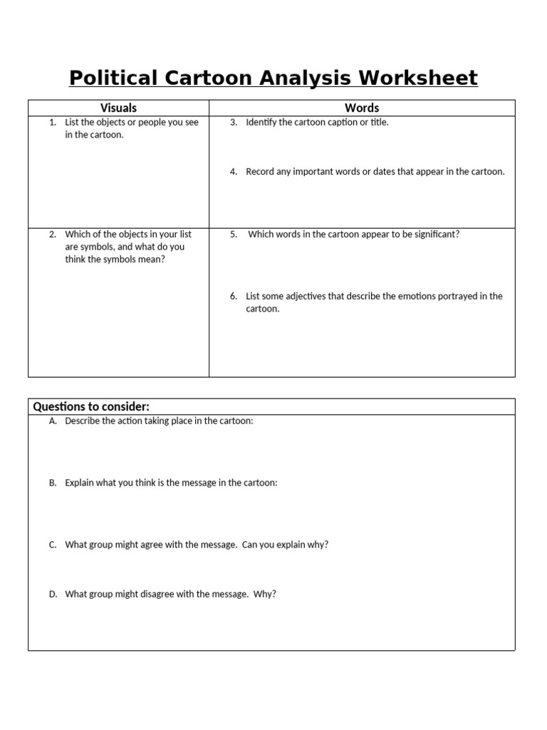 Political Cartoon Analysis | PDF