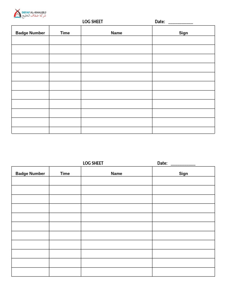 Log Sheet | PDF