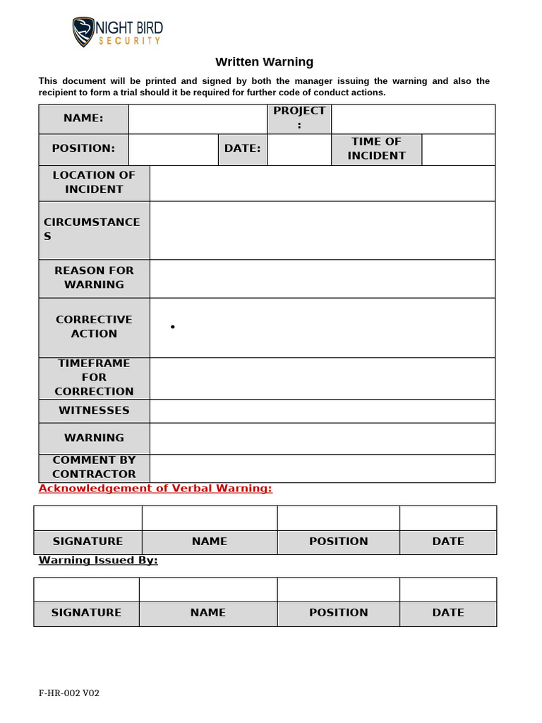 Written Warning | PDF