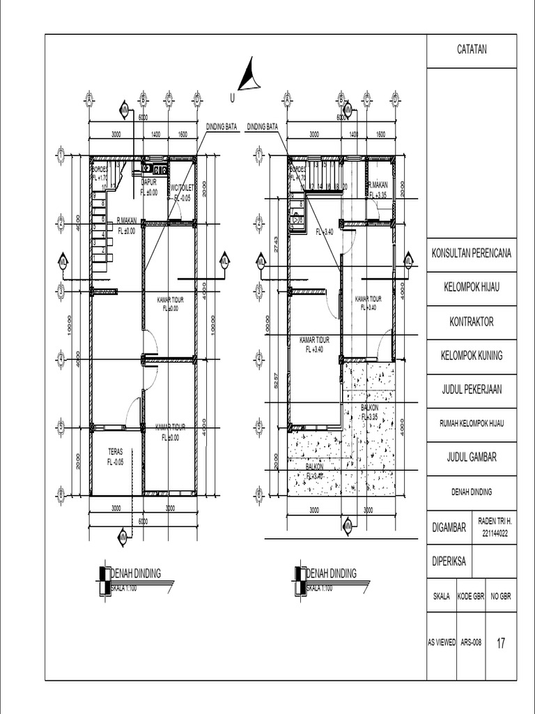 Denah Dinding Rumah Kelompok Hijau | PDF
