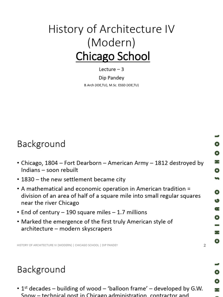 Chicago School Architecture Overview | PDF | Architectural Elements ...