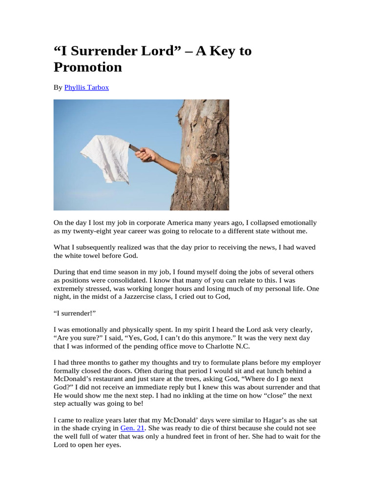 Surrendering for Divine Promotion | PDF