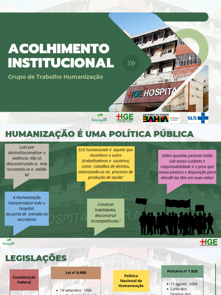 Acolhimento Institucional GTH | PDF