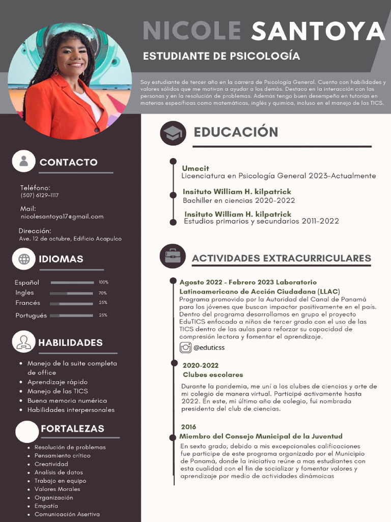 Currículum Nicole Santoya | PDF