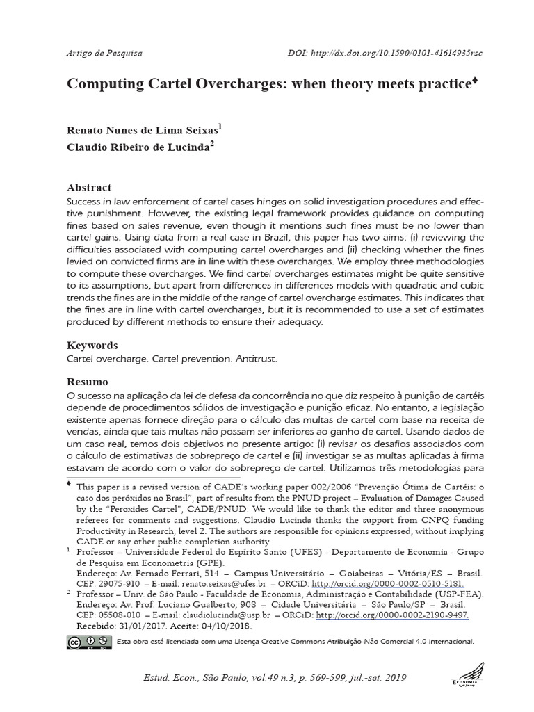 Computing Cartel Overcharges - When Theory Meets Practice | PDF | Price ...