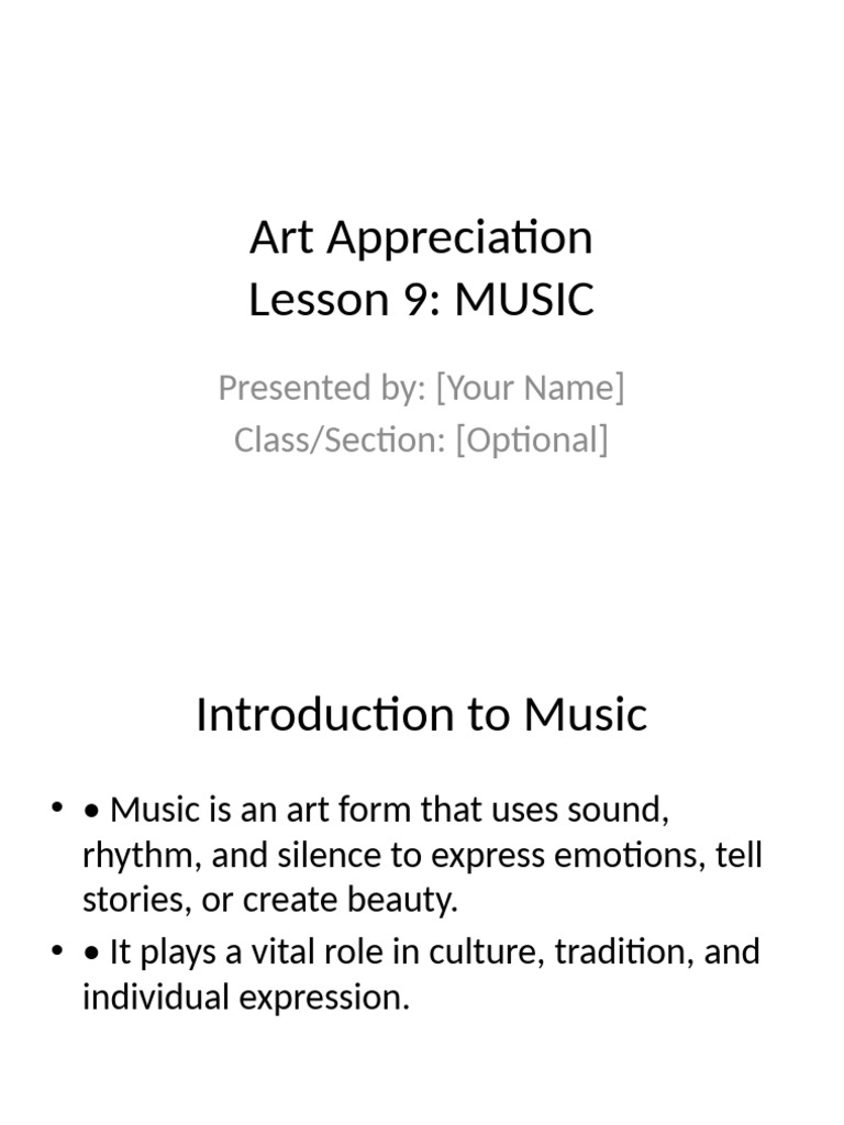 Music Lesson Presentation | PDF