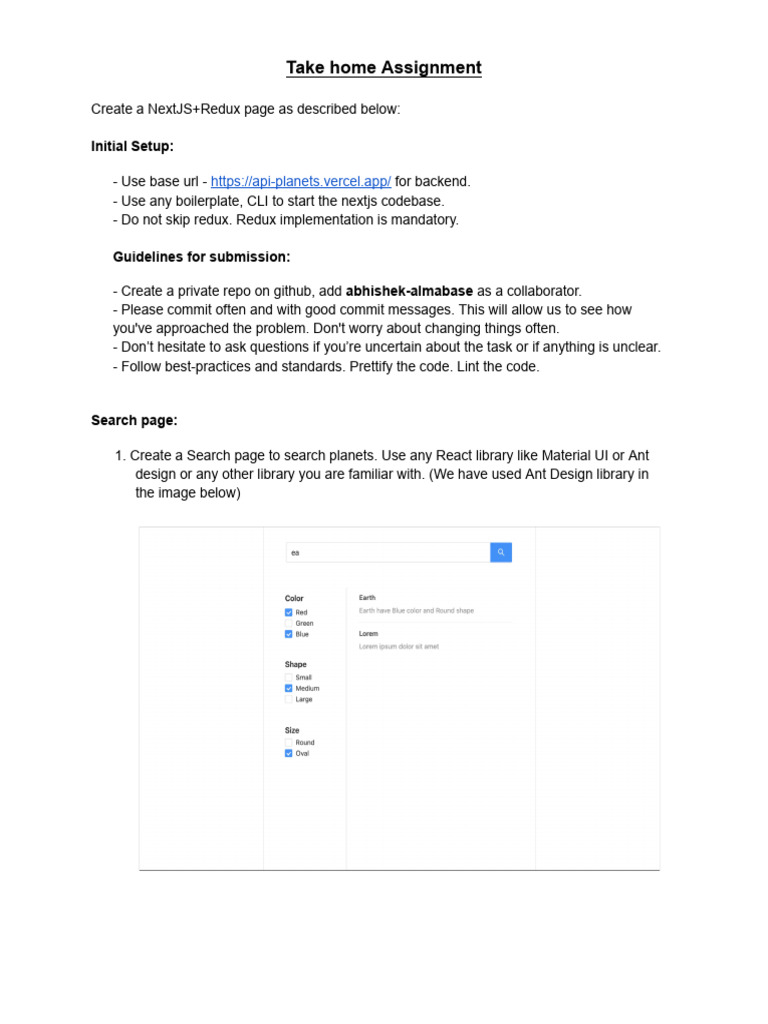NextJS Redux Planet Search App Assignment | PDF | Information Technology | Software Engineering