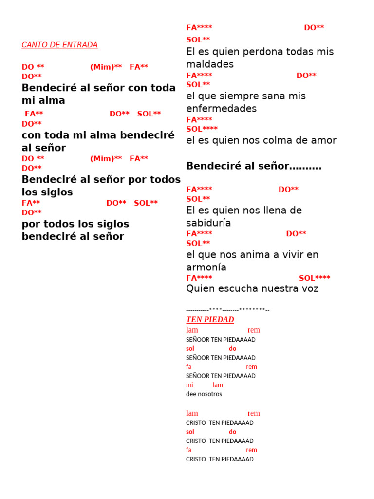 Cantos de Misa | PDF | Oración | Creencia religiosa y doctrina