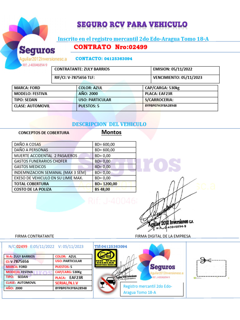 festiva 2000 rcv (1) | PDF