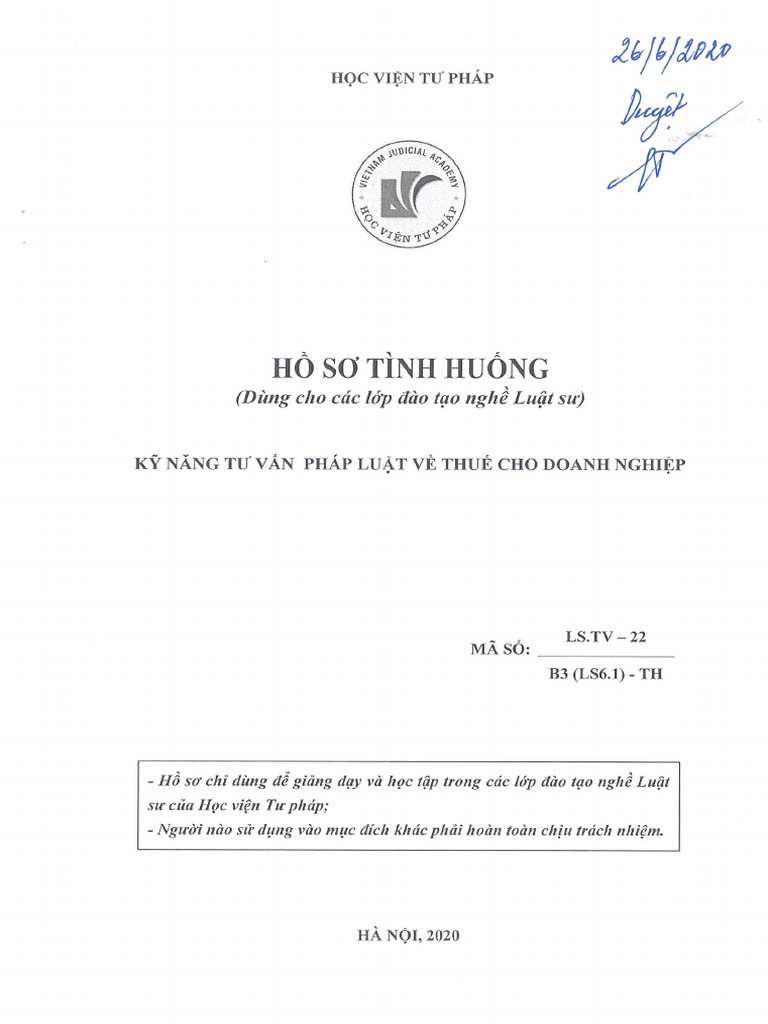 Ho So CSTV 22 - Bai Ky Nang Tu Van Thue | PDF