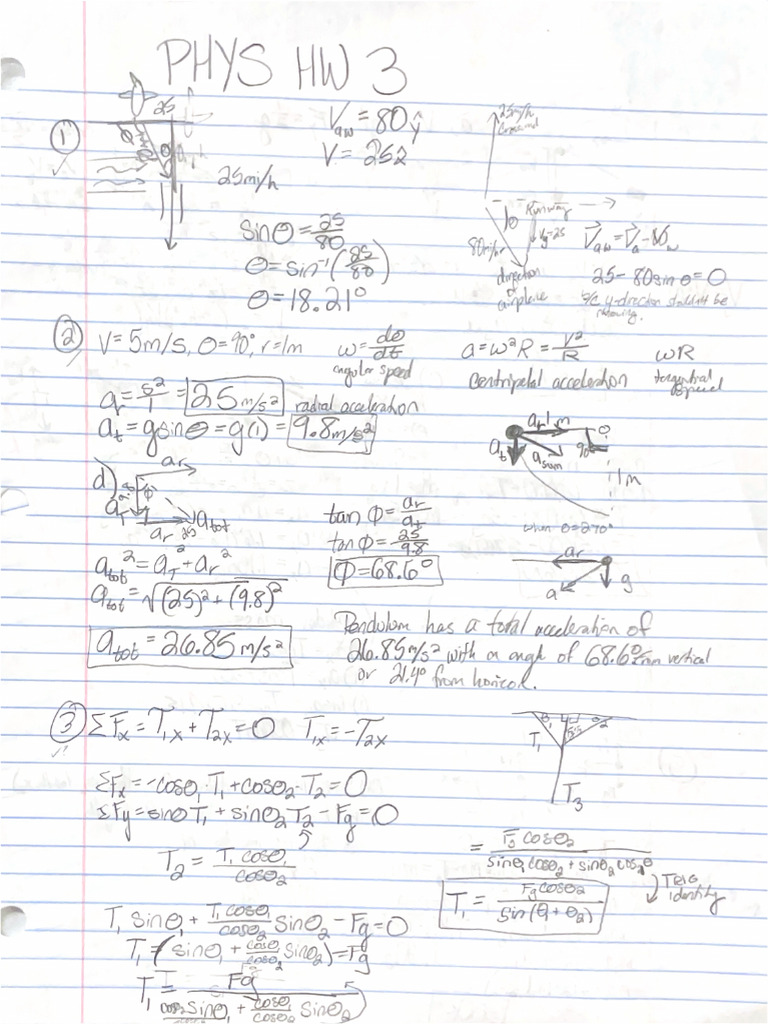 PHYS 151 McDonald Homework 3 Answers | PDF
