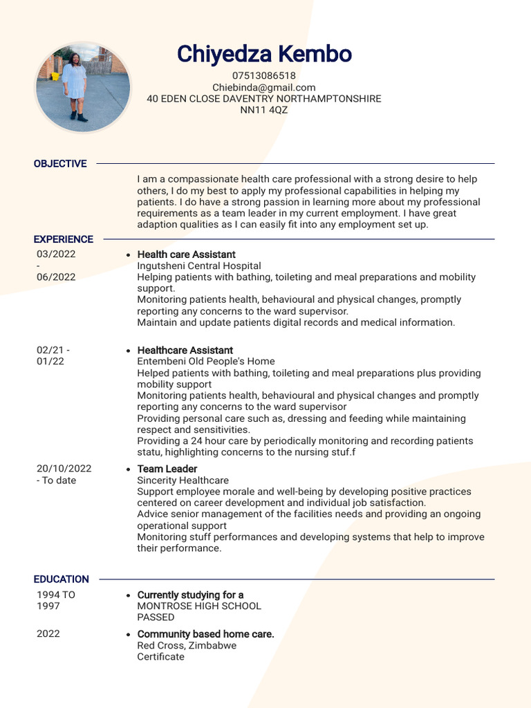 Chichy CV | PDF | Health Care | Patient