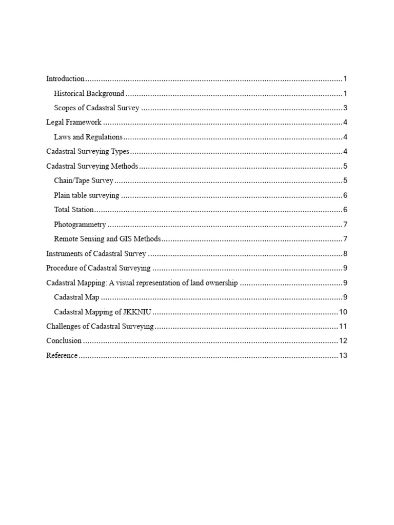 Overview of Cadastral Surveying | PDF | Surveying | Geographical Technology
