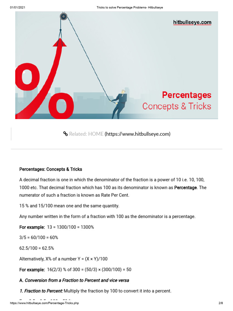 Percentage Problems - Hitbullseye | PDF | Percentage | Division ...