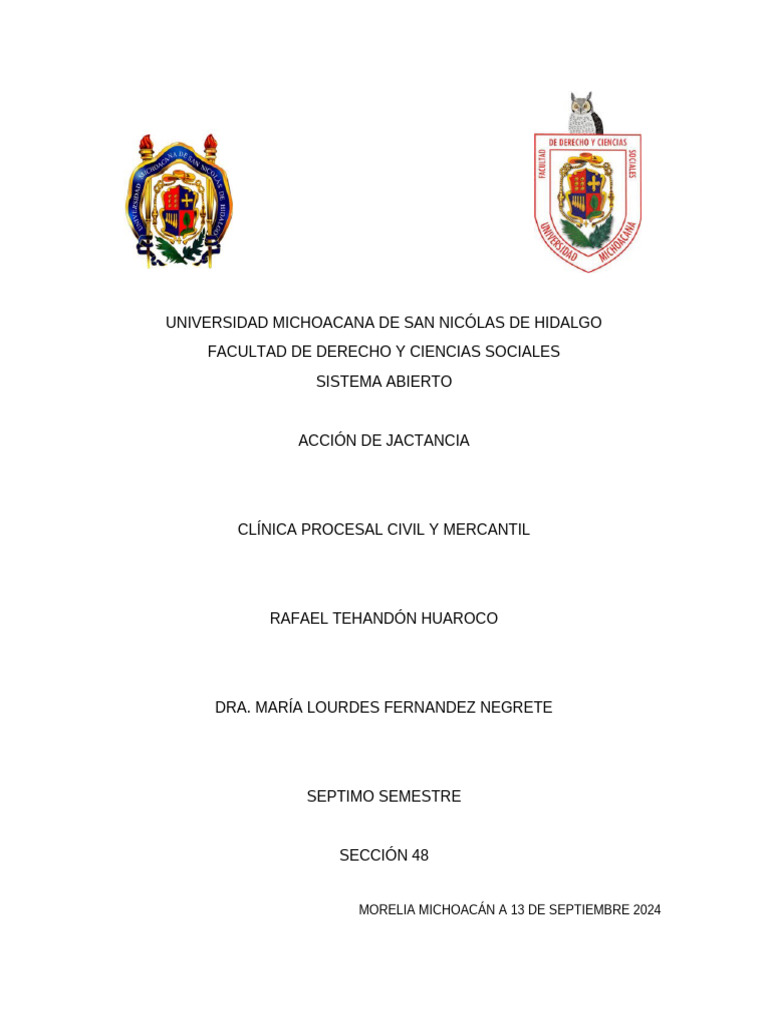 Accion de Jactancia | PDF