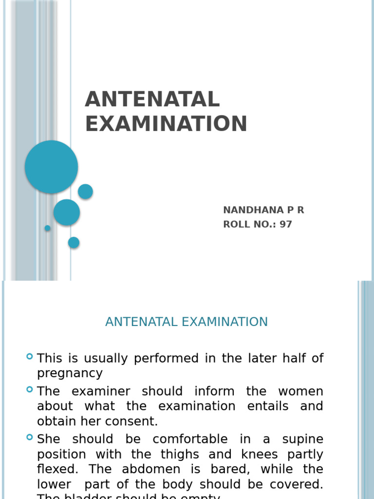 Antenatal Examination | PDF | Pelvis | Uterus