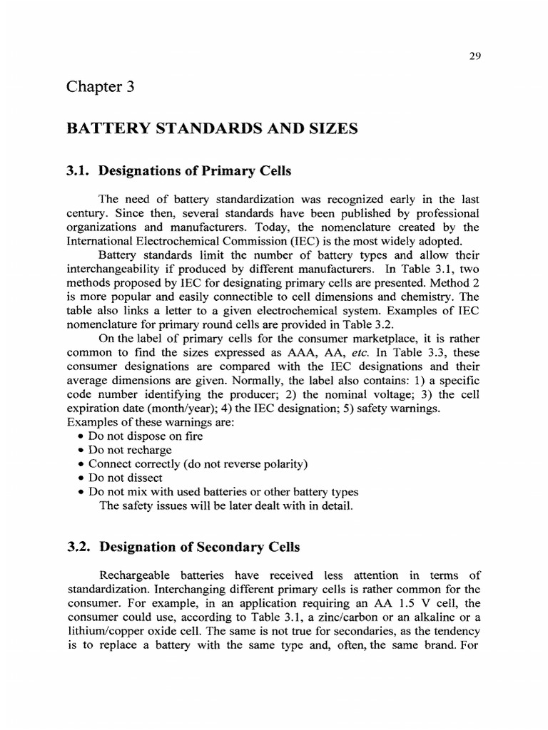 IEC Battery Standards and Designations | PDF | Rechargeable Battery ...