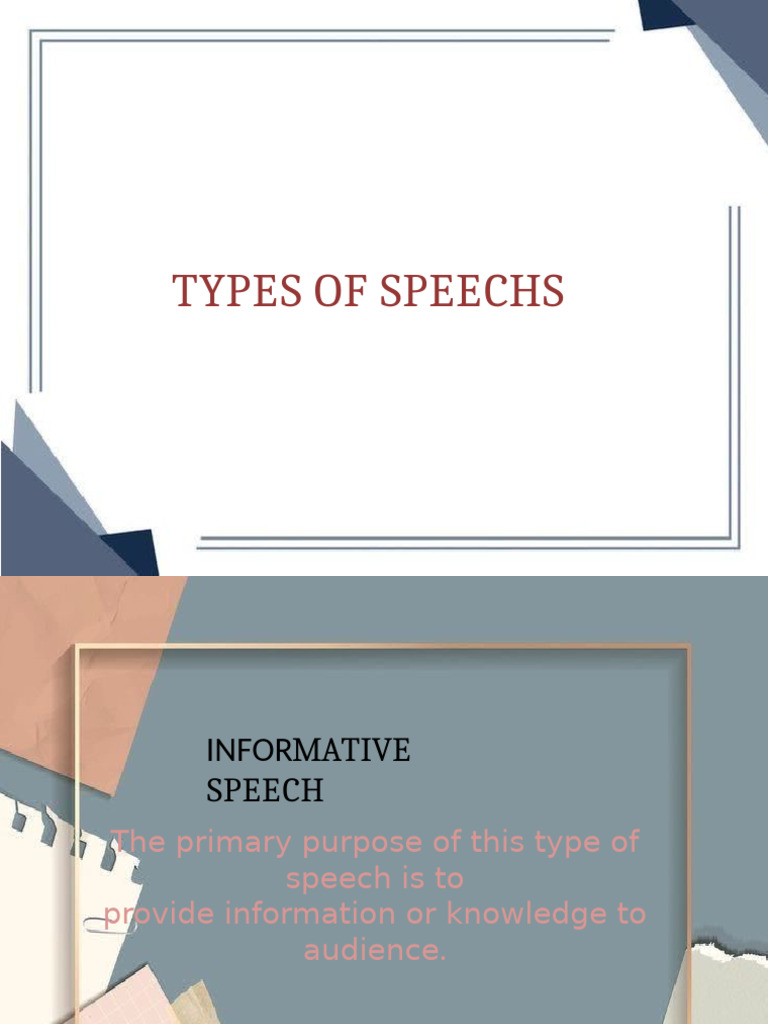 Types of Speeches Explained | PDF