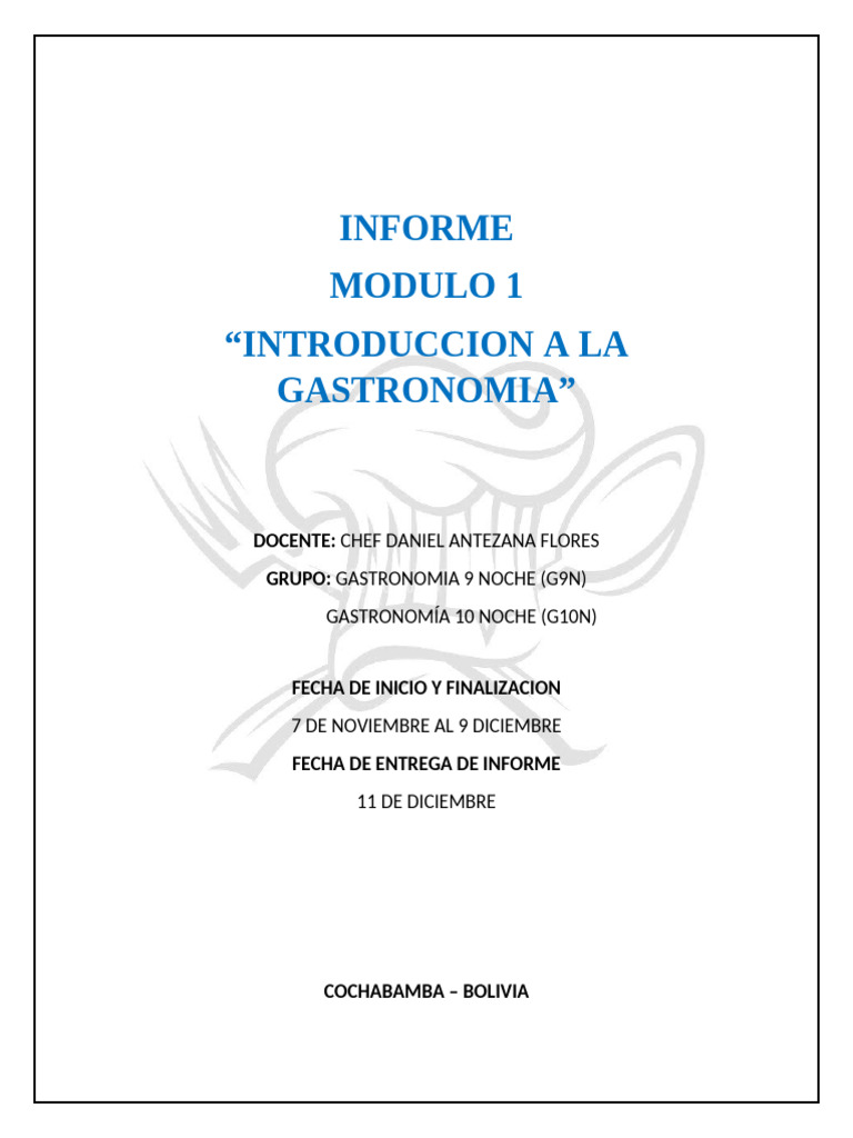 Informe Modulo 1 12.1 | PDF | Salsa | Sopa