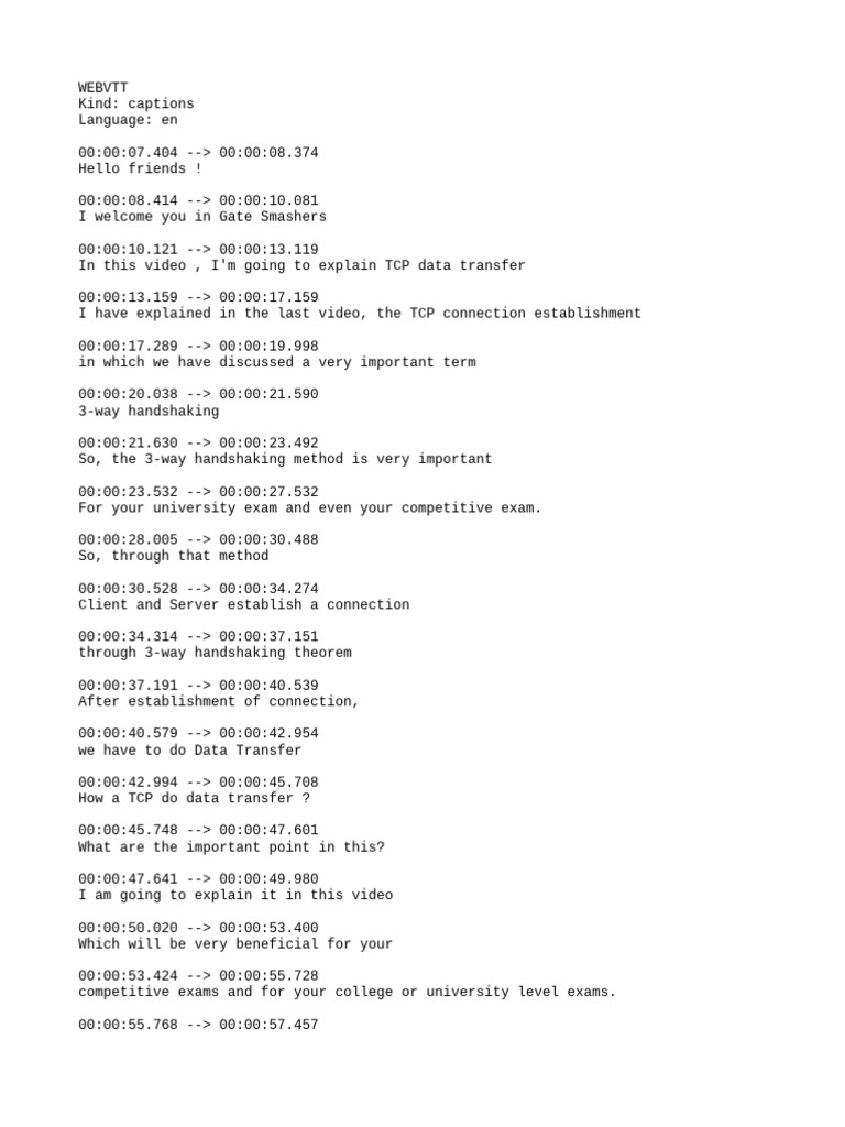 Lec-67 TCP Data Transfer Piggybacking & Pure Acknowledgement - en | PDF ...