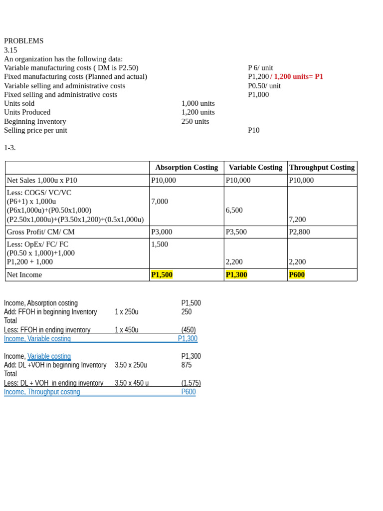 SCM Chapter 3 Seatwork Answers | PDF | Inventory | Income