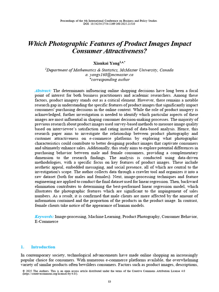 Which Photographic Features of Product Images Impa | PDF | Online ...