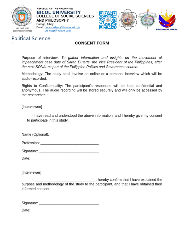 PPG Interview Consent Form | PDF