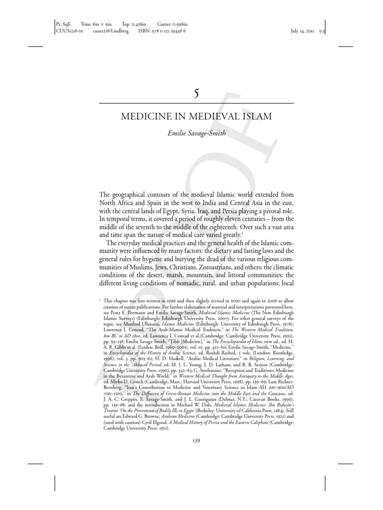 Medicine in Medieval Islam in The Cambri | PDF | Caliphate | Muhammad