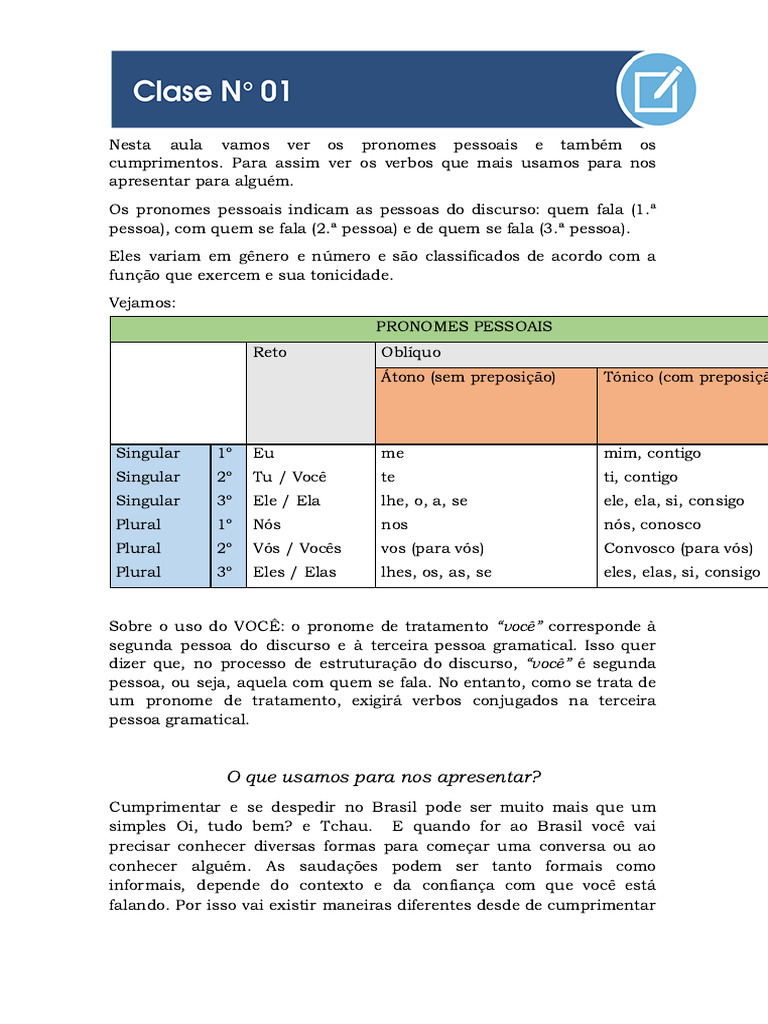 Portugués 1 - Clase 1 - Logística y Transporte - UNAB | PDF | Fonema | Fonética