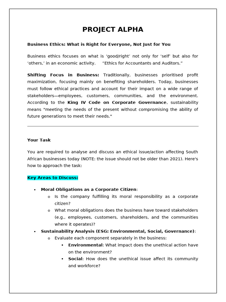 Project Alpha Instructions 2025 | PDF | Governance | Sustainability