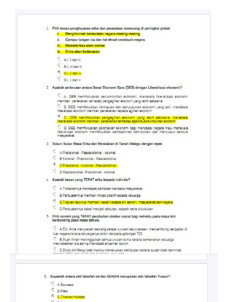 Target Soalan Final - Etika Peradapan | PDF