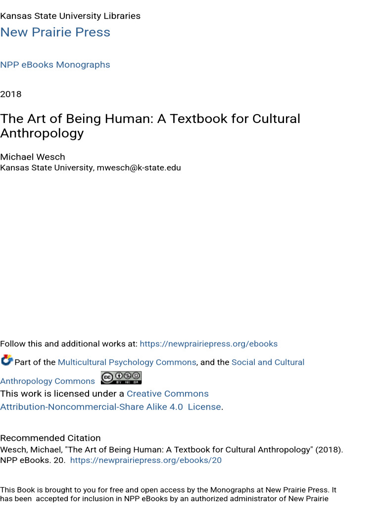 The Art of Being Human: Anthropology Textbook | PDF | Books