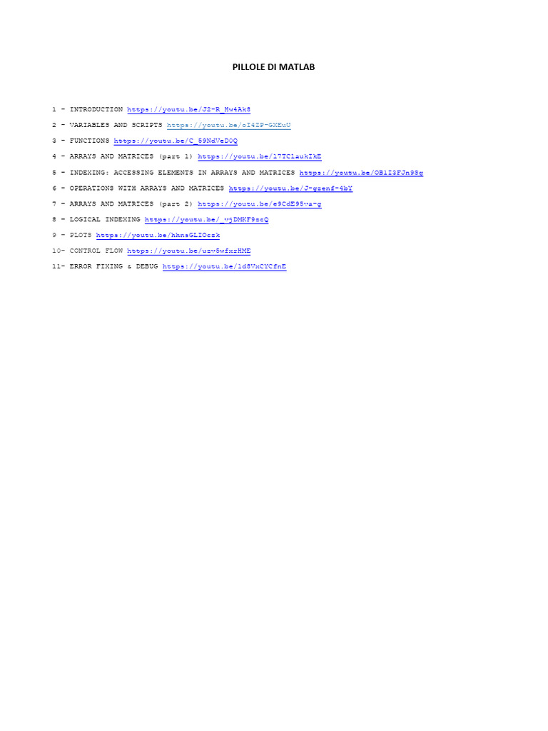 Pillole Di Matlab | PDF