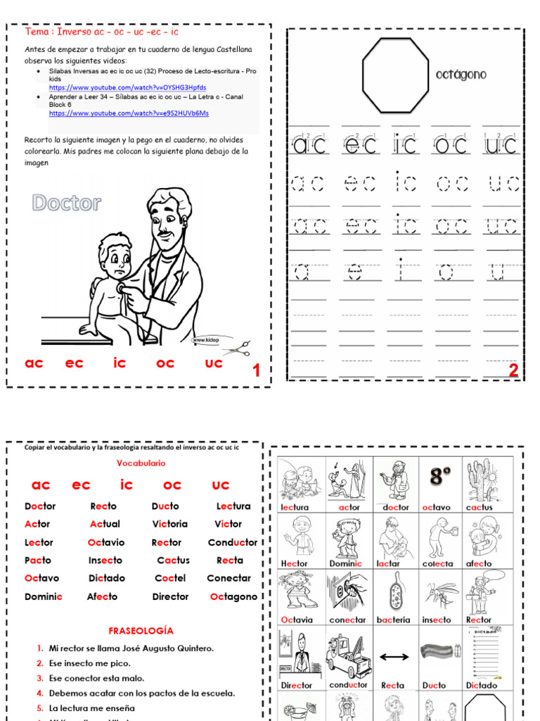 Inversos de Sílabas: ac, oc, uc, ec, ic | PDF