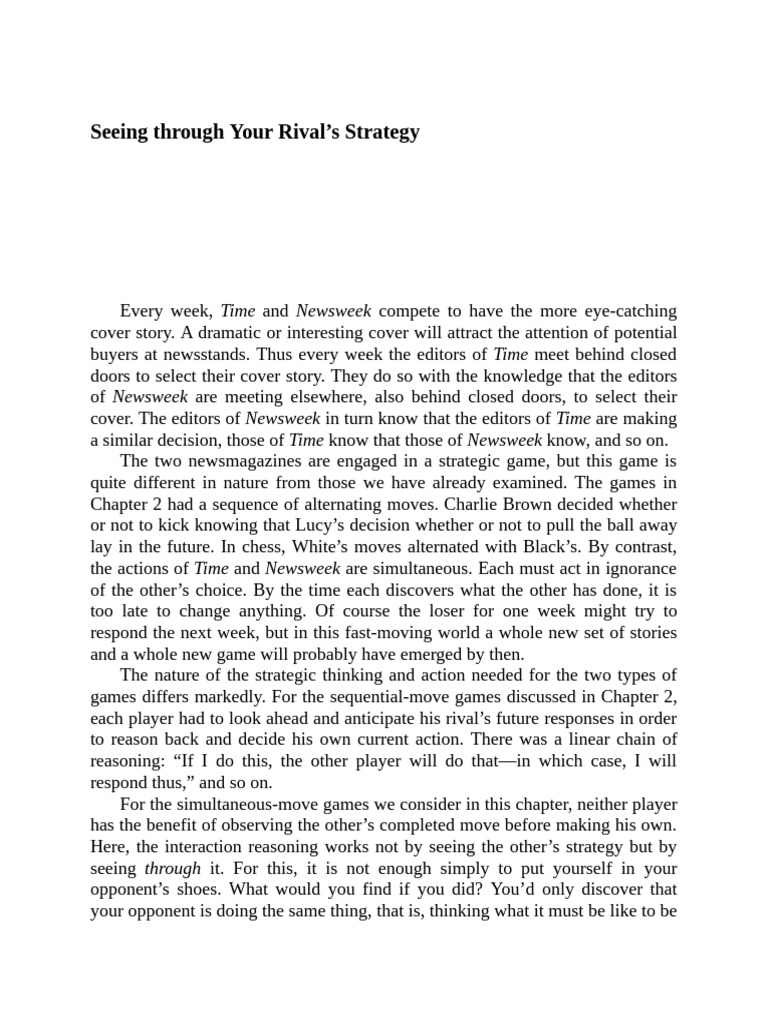 Thinking Strategically Chap 2 | PDF | The Final Problem