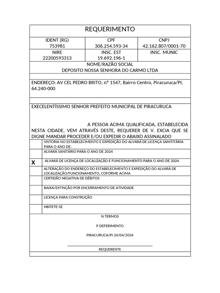 Modelo de Alvara | PDF