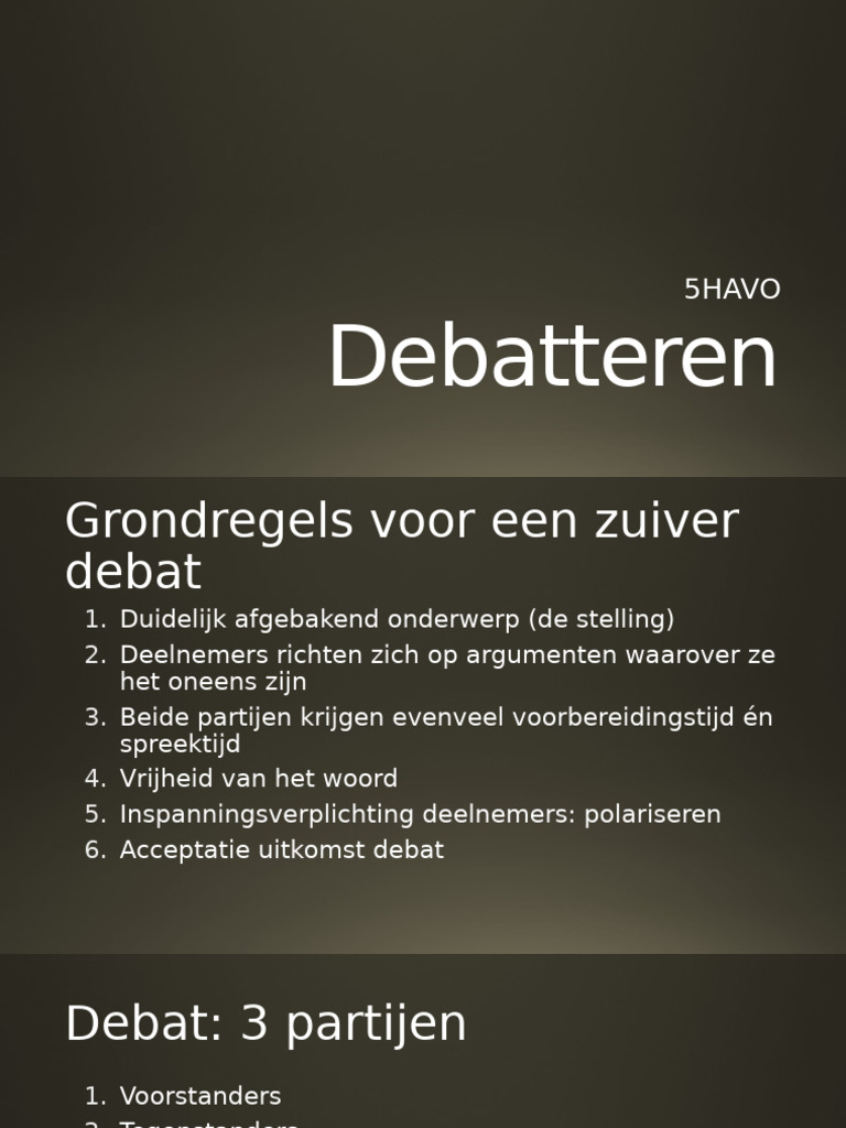 Debatteren 5havo 2425 | PDF