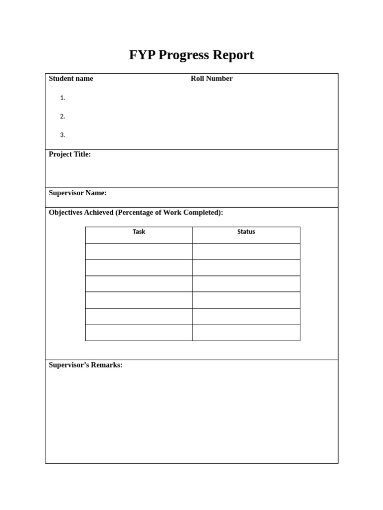 FYP Progress Report | PDF