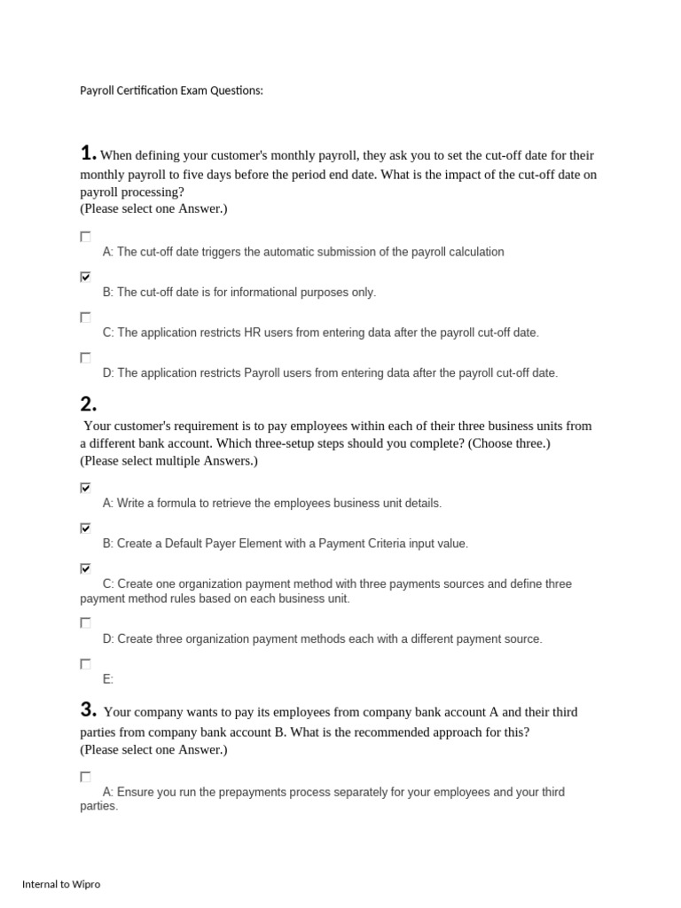 My Payroll Exam Questions 2022-1050-IZ0 (2) (1) - 1 | PDF | Payroll ...