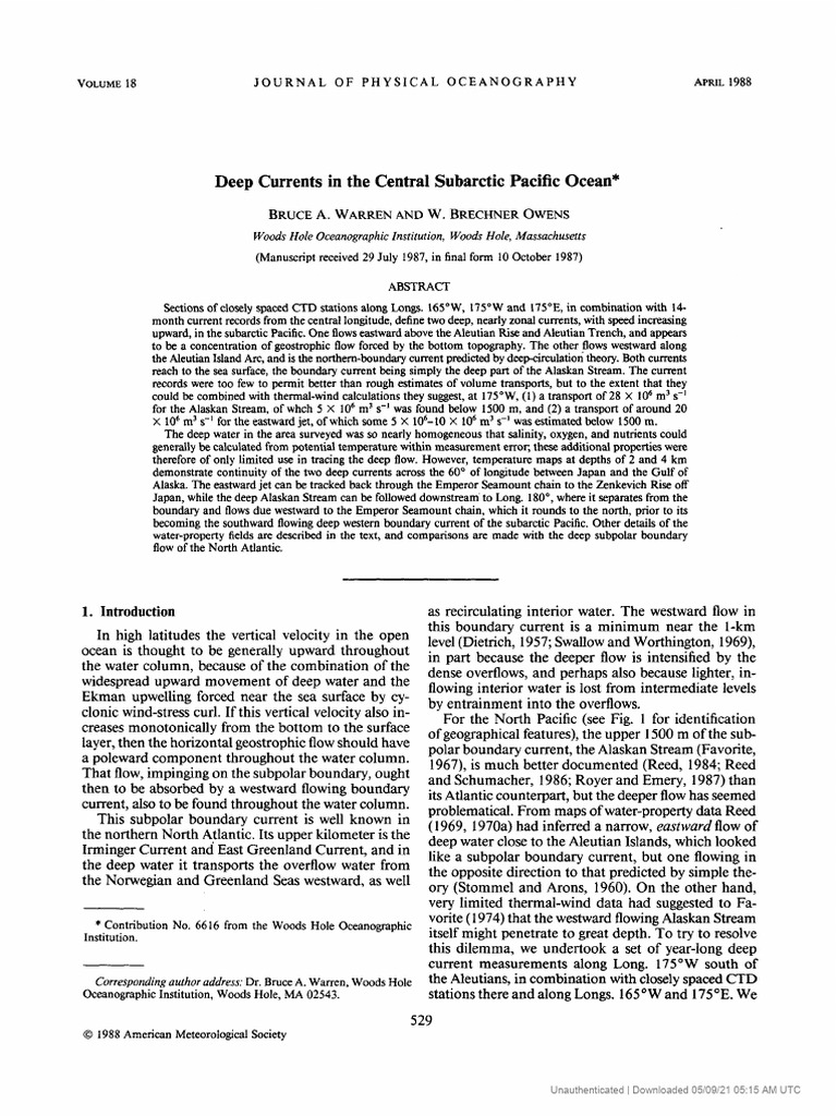 (15200485 - Journal of Physical Oceanography) Deep Currents in The ...