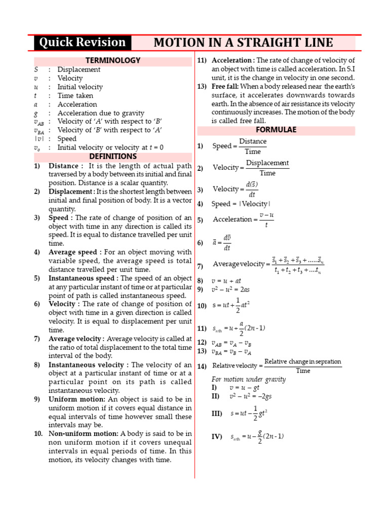 kinematics 1d | PDF | Velocity | Acceleration