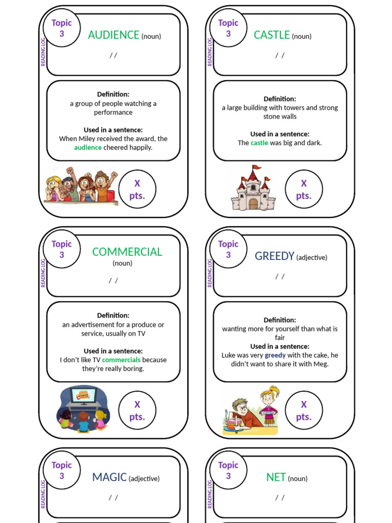 RL Topic 3 Spelling Bee Cards | PDF | Adjective | Linguistic Typology
