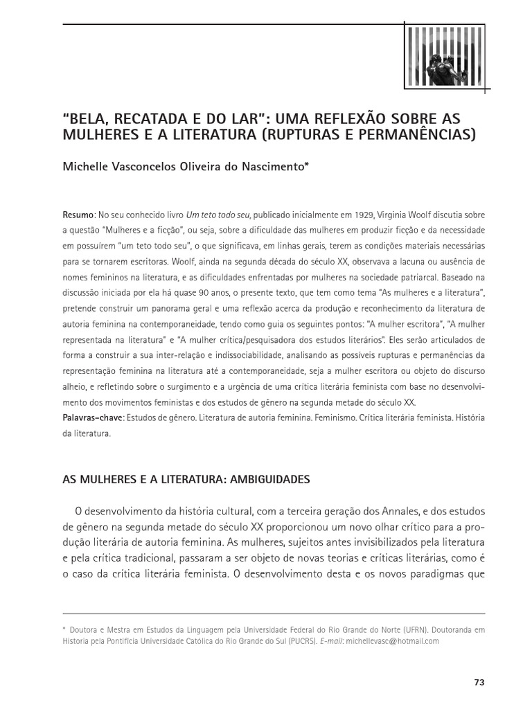 Mulheres na Literatura: Rupturas e Permanências | PDF | Crítica | Feminismo