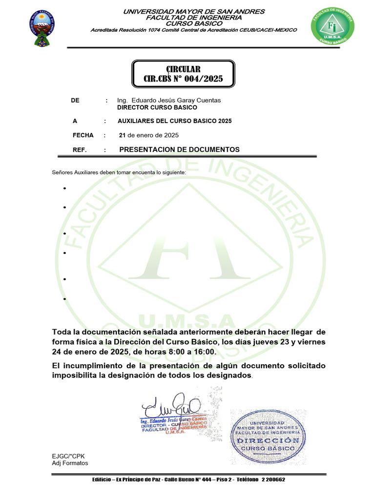 004 Presentacion de Documentos de Auxiliares 1 Ra Conv | PDF